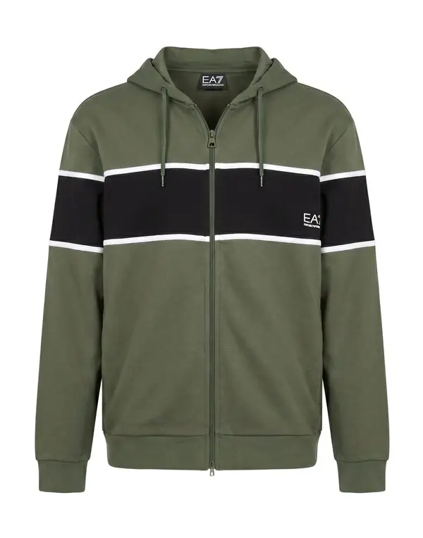 EA7 Sweatshirt Military Size Cotton, Elastane