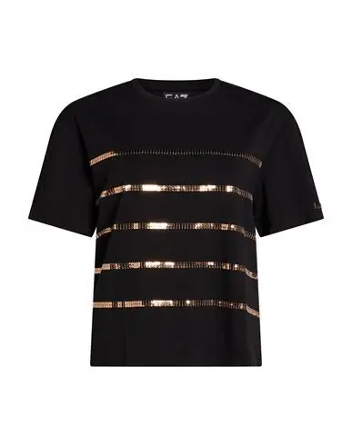 EA7 T-shirt Size Organic Cotton, Modal, Elastane - Black
