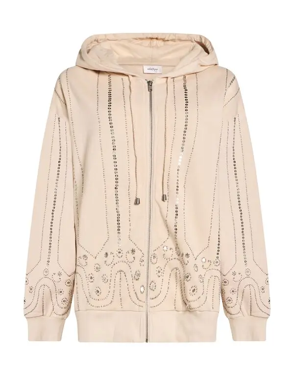 OTTOD'AME Embellished Cotton & Acrylic Hooded Sweatshirt - White