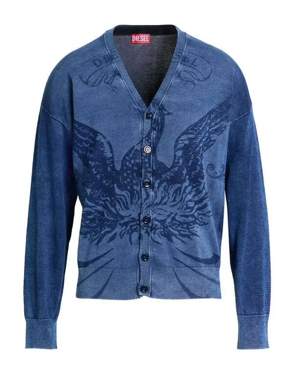 DIESEL® Cotton Cardigan With Eagle Graphic