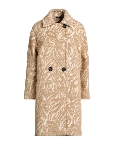 Cinzia Rocca Double-breasted Textured Long Sleeve Coat - Ivory