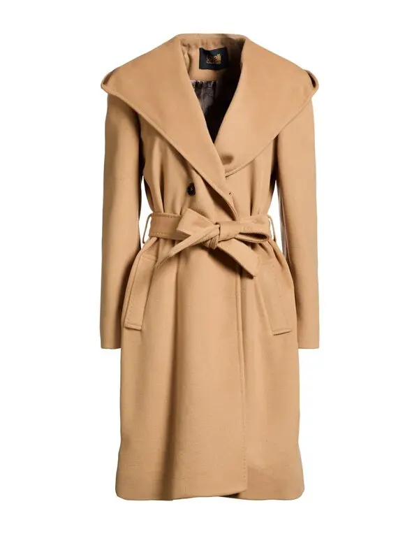 Roberto Cavalli Wool Blend Belted Coat - Camel