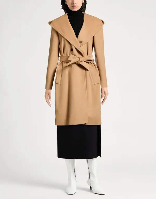 Roberto Cavalli Wool Blend Belted Coat - Camel