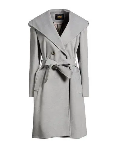 Roberto Cavalli Wool Blend Belted Coat - Light Grey