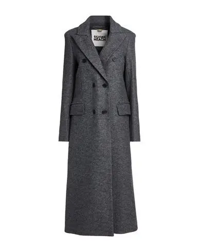 SILVIAN HEACH Double-breasted Military Polyester Coat - Grey