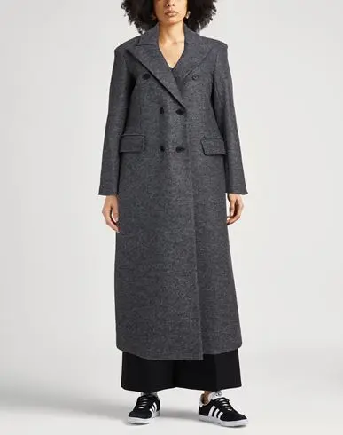 SILVIAN HEACH Double-breasted Military Polyester Coat - Grey