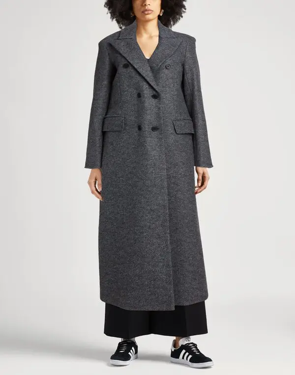 SILVIAN HEACH Double-breasted Military Polyester Coat - Grey