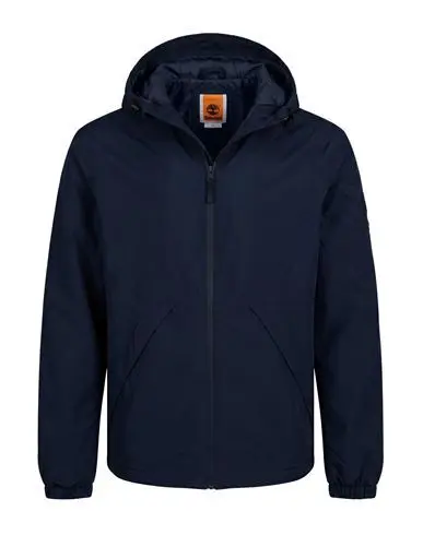 Timberland Khaki Nylon Hooded Jacket With Logo Detail - Navy