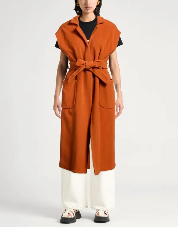CARLA G. Coat Rust Size Virgin Wool, Polyamide
