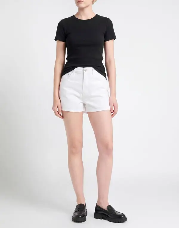 Patrizia Pepe High Waisted Denim Shorts With Brooch Detail