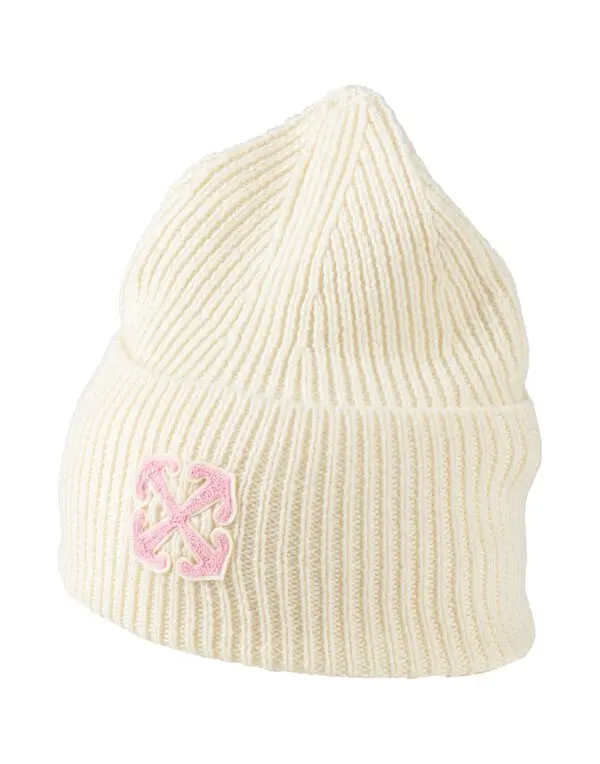 OFF-WHITE™ Ribbed Wool Beanie With Logo Detail