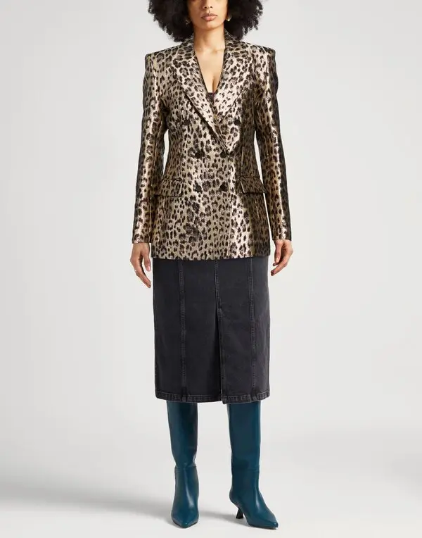 P.a.r.o.s.h Double-breasted Animal Print Jacquard Blazer