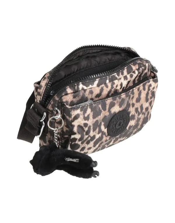 KIPLING Leopard Print Polyester Crossbody Bag - Black