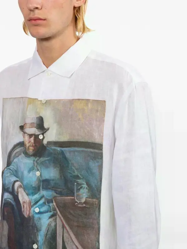 Junya Watanabe Graphic-print Linen Shirt