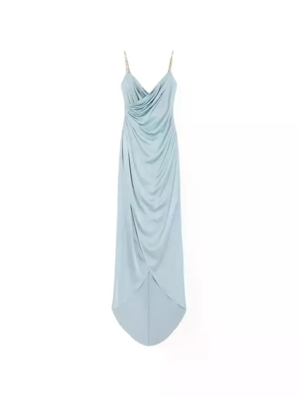 Valentino Garavani Embroidered Cady Satin Gown - Blue