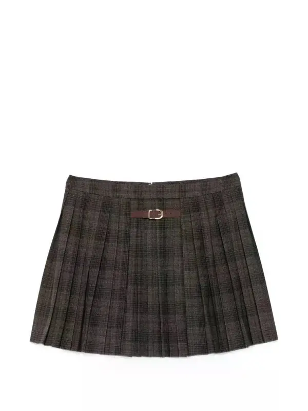 Sandro Checked Pleated Mini Skirt