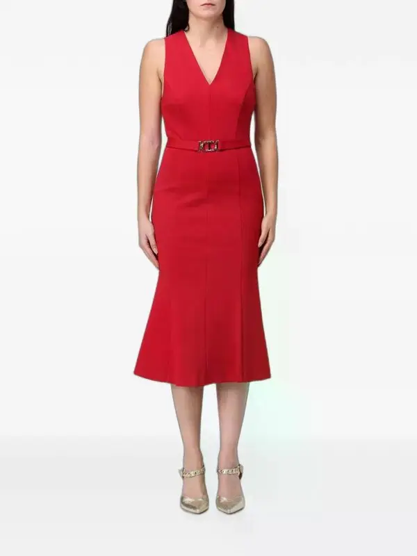 TWINSET Belted Midi Dress - Red