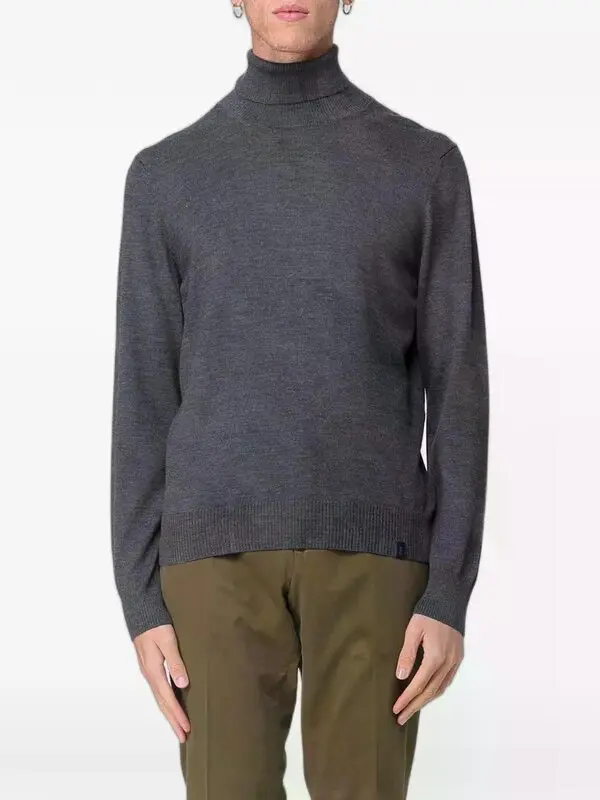 FAY Roll Neck Wool Sweater - Grey