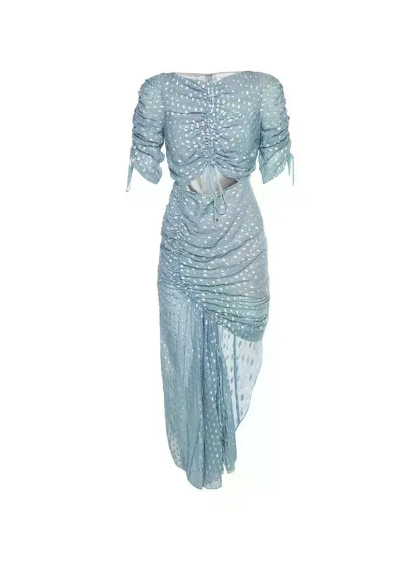 424 Gathered Cut-out Midi Dress - Blue