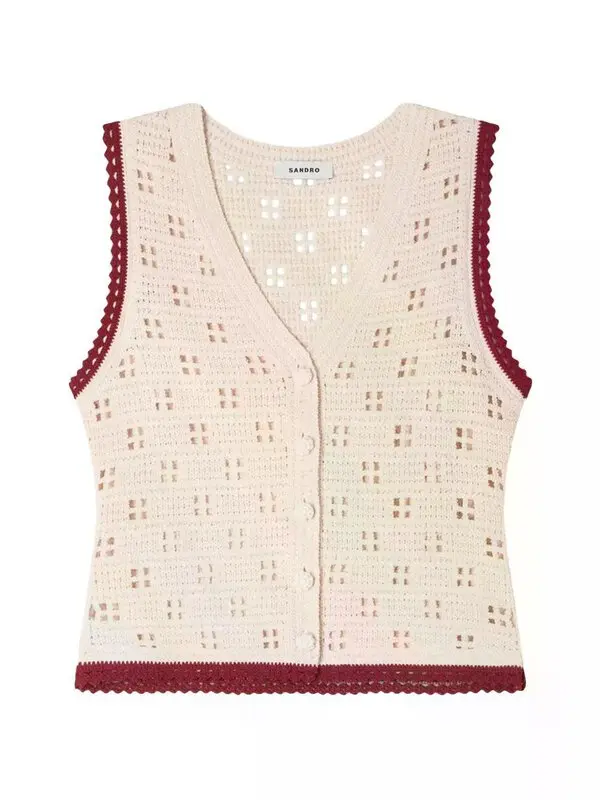 Sandro Crochet-knit Vest