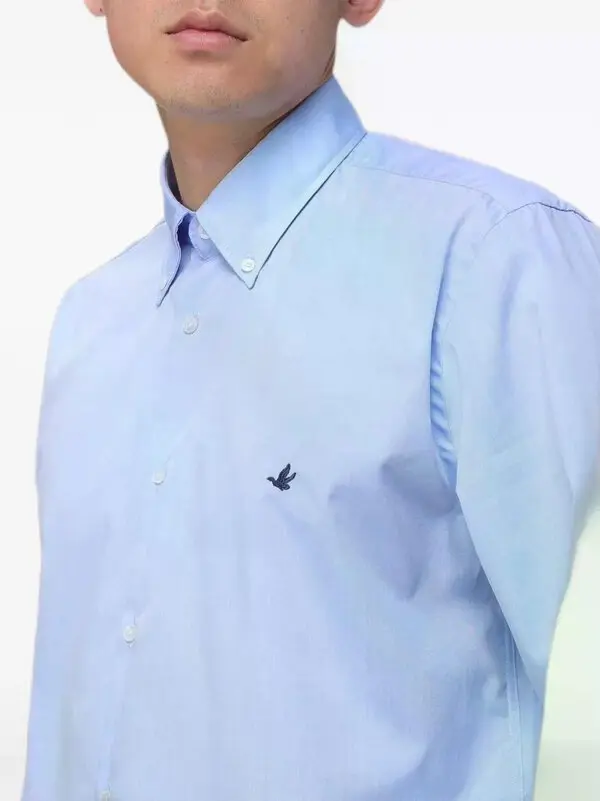 BROOKSFIELD Poplin Logo-embroidered Shirt - Blue