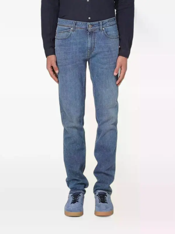 RE-HASH Faded Effect Five-pocket Jeans