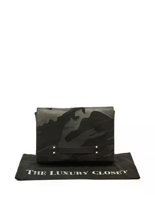 Valentino Garavani Stud-embellished Camouflage Clutch Bag