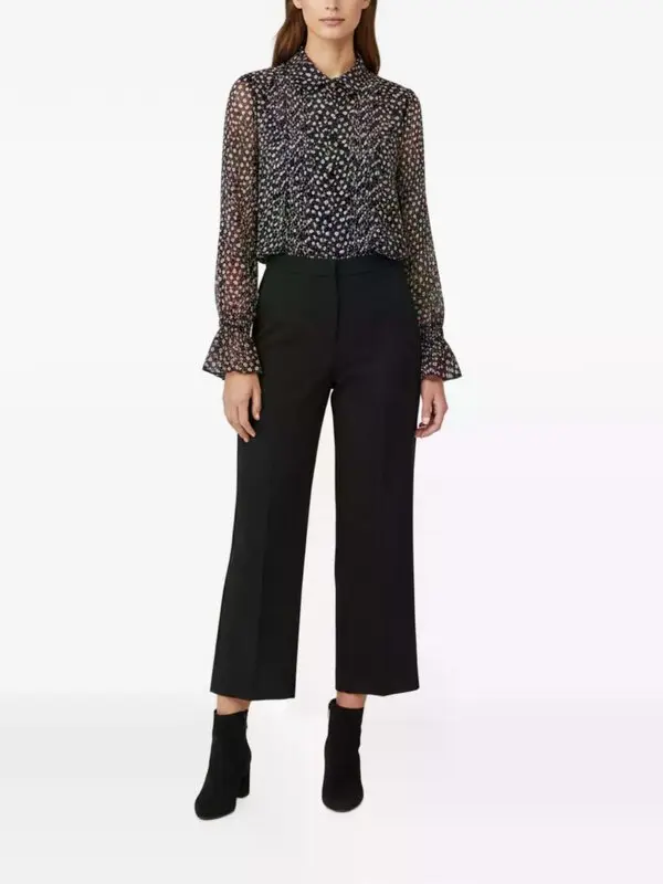 Diane Von Furstenberg Abstract Print Long Sleeve Jumpsuit - Black
