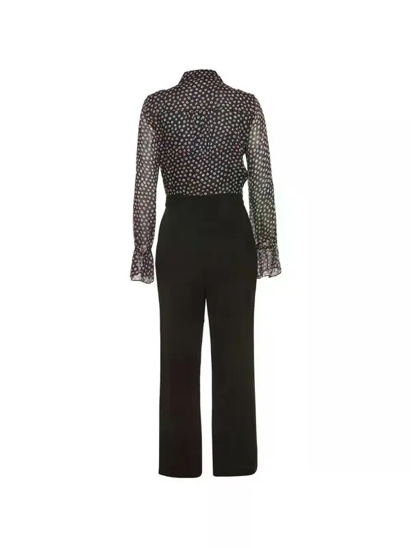 Diane Von Furstenberg Abstract Print Long Sleeve Jumpsuit