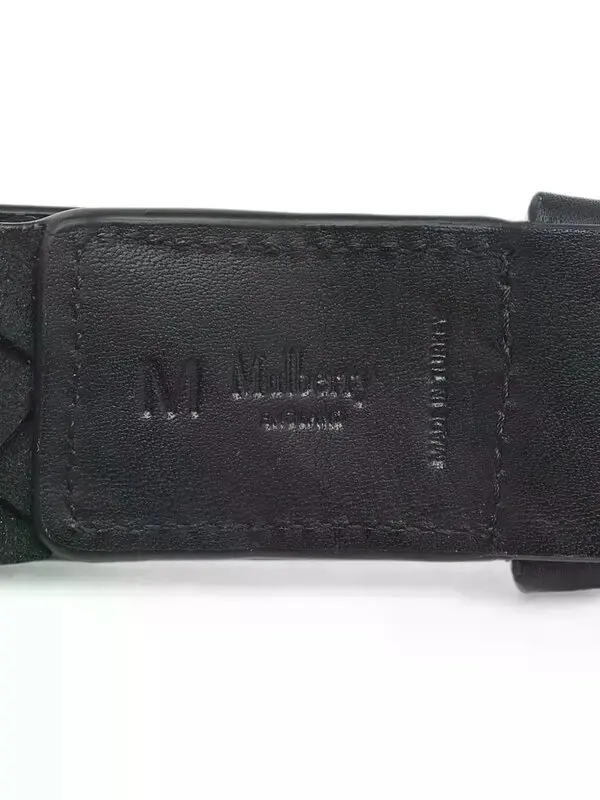 Mulberry Woven Leather Belt With M Buckle