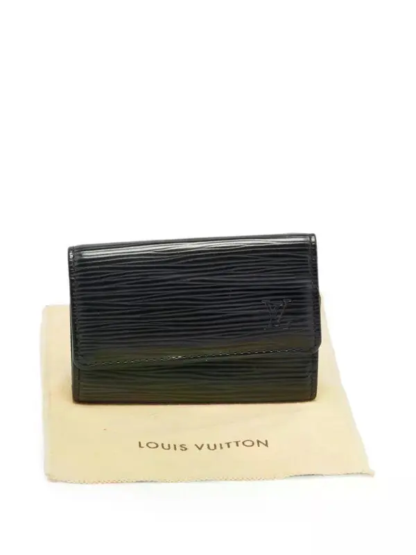 LOUIS VUITTON 6 Leather Key Holder - Black