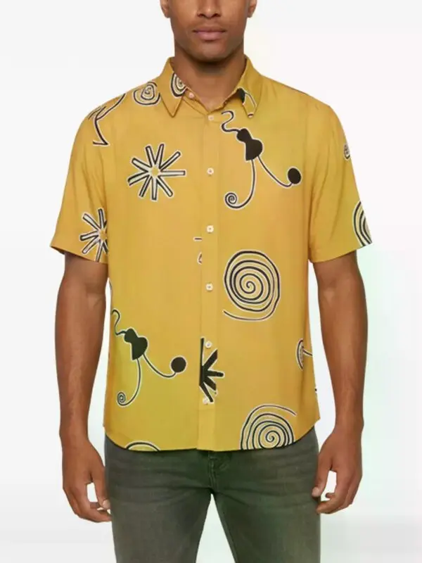 Jacquemus Melo Spiral-print Shirt - Yellow
