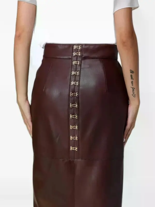 Elisabetta Franchi Pencil Midi Skirt With Hook-and-eye Detail