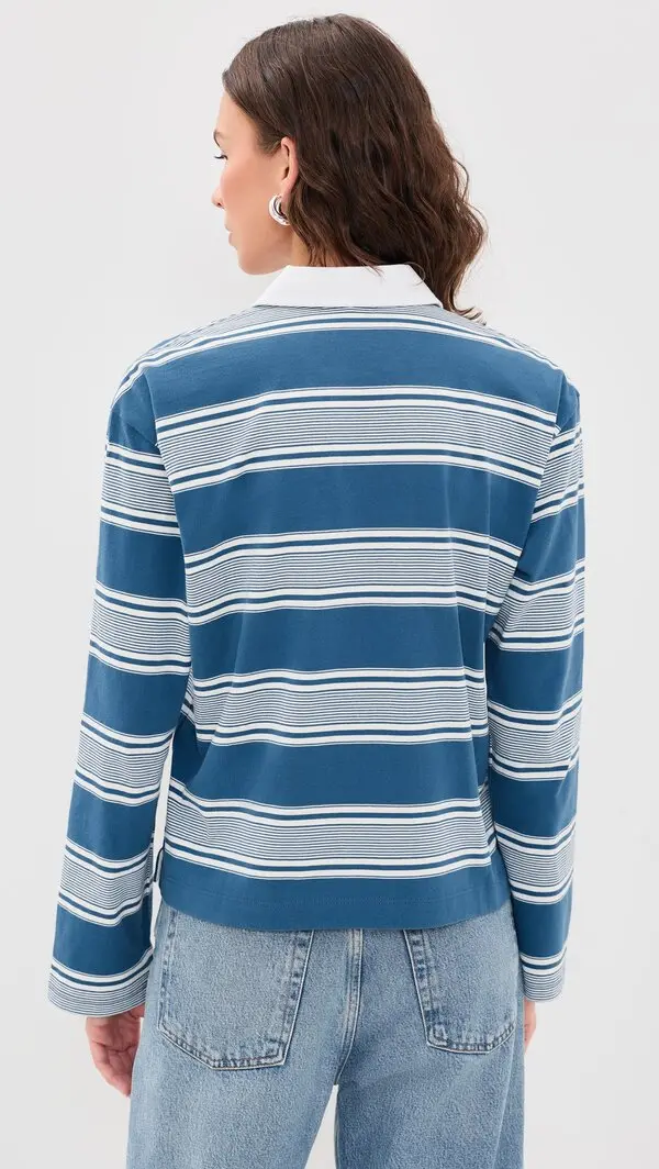 Rag & Bone Kelly Stripe Long Sleeve Polo