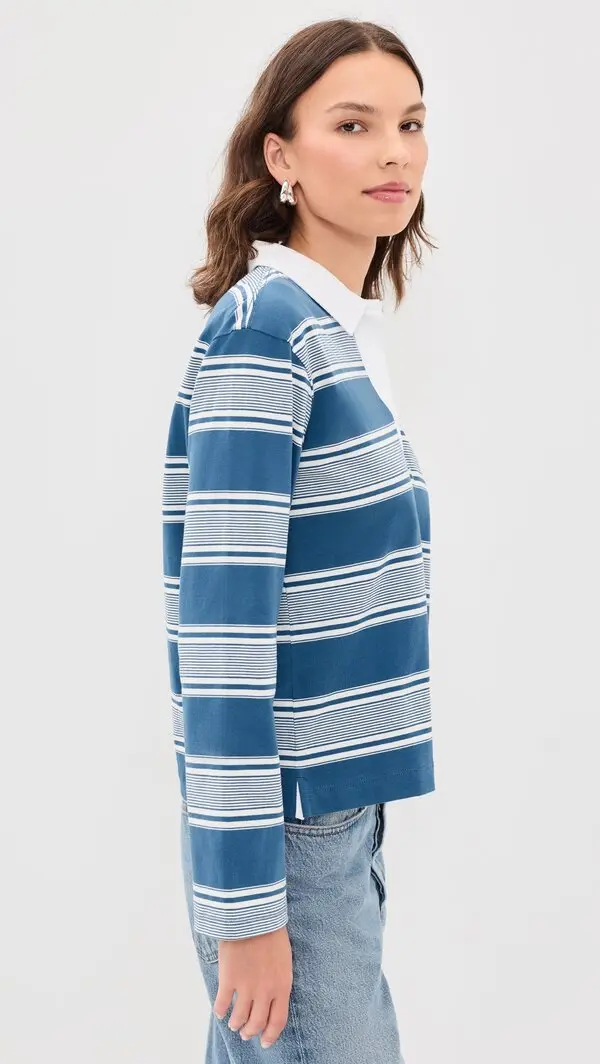 Rag & Bone Kelly Stripe Long Sleeve Polo
