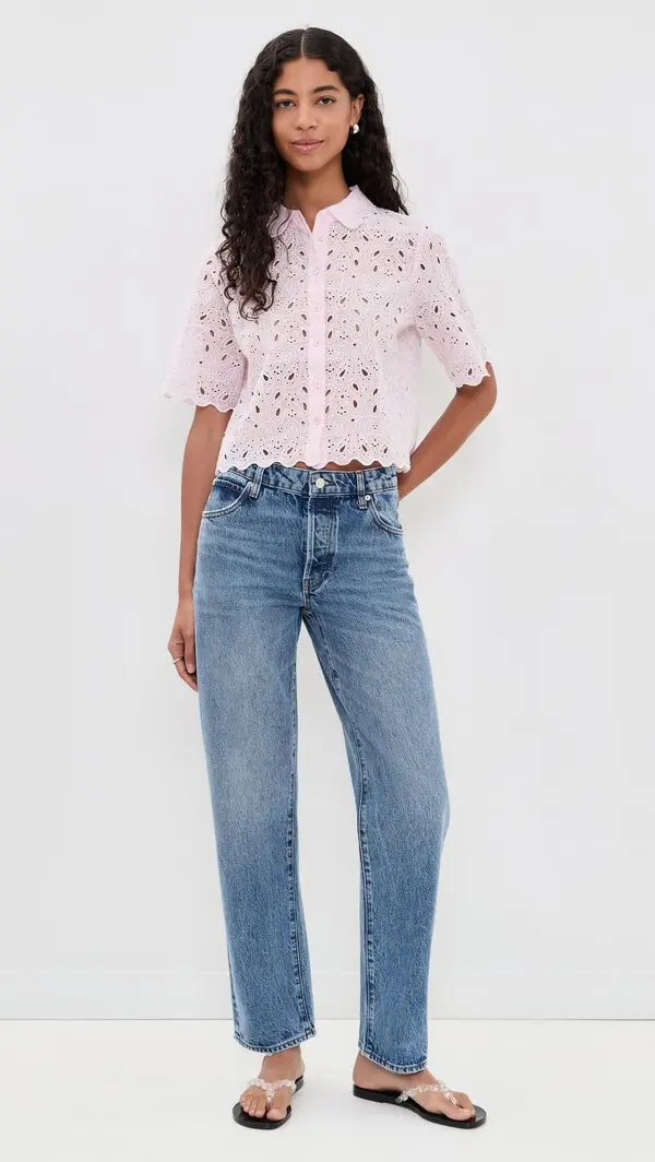 FRAME The Paisley Eyelet Top