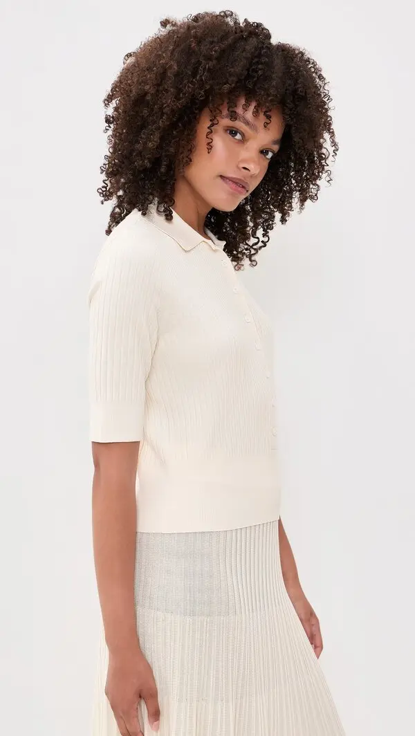 TWP Short Sleeve Polo Sweater