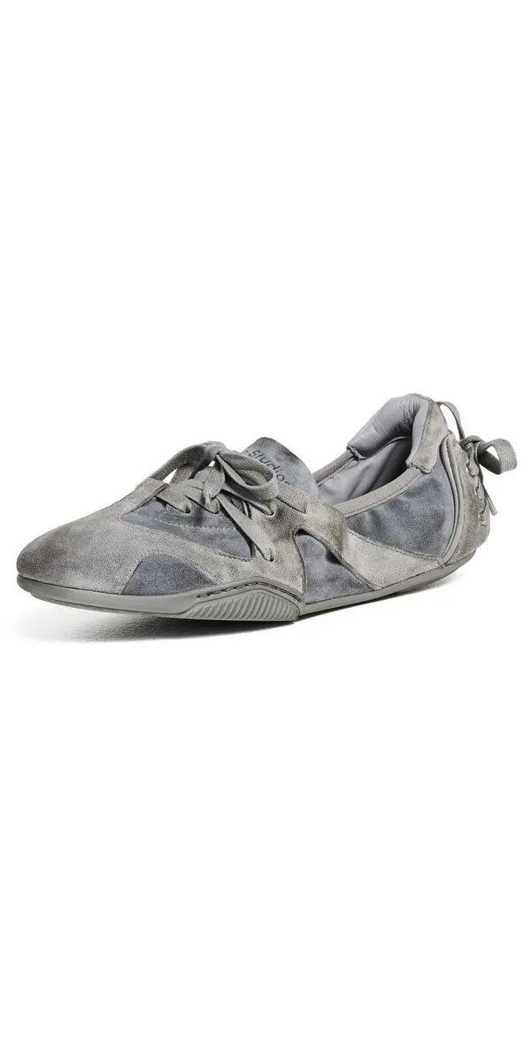 Acne Studios Bilaria Tumbled Suede Ballet Sneakers - Multi Grey