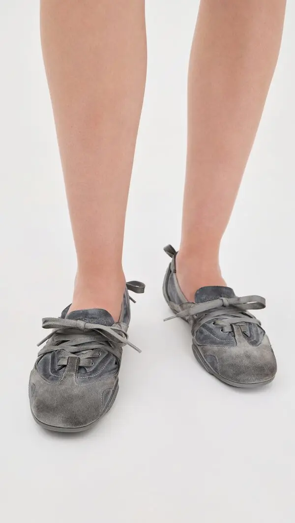 Acne Studios Bilaria Tumbled Suede Ballet Sneakers