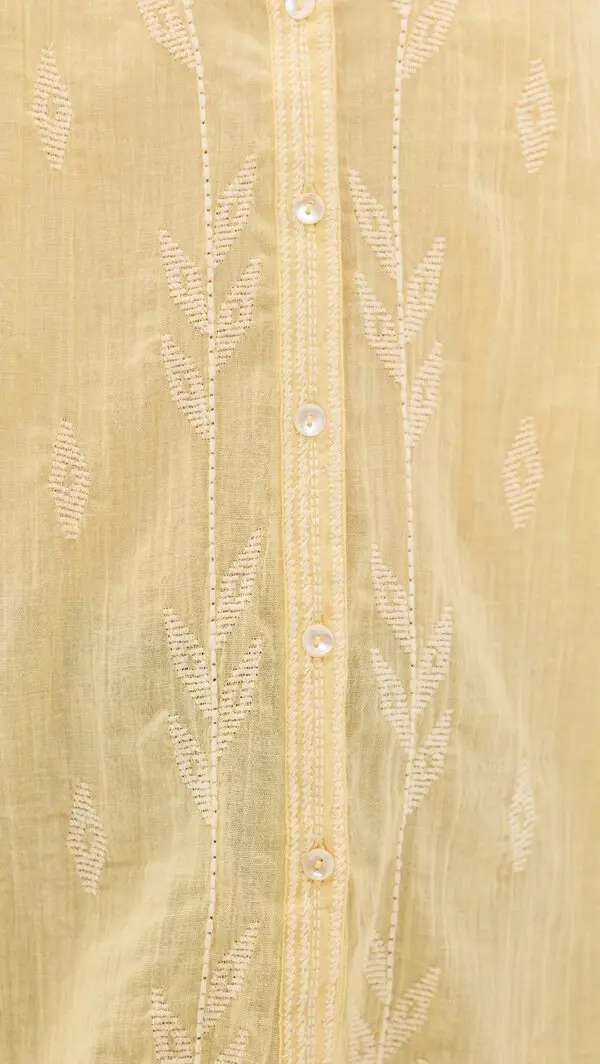 Ba&sh Fedora Shirt With Allover Leaf Embroidery