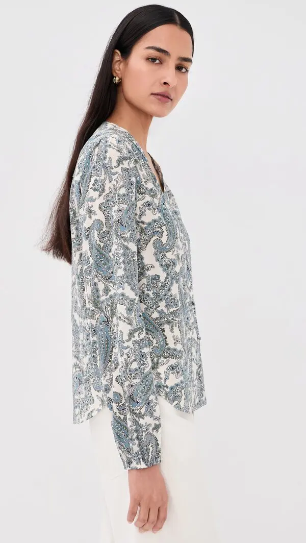 Veronica Beard Farah Paisley Print Blouse