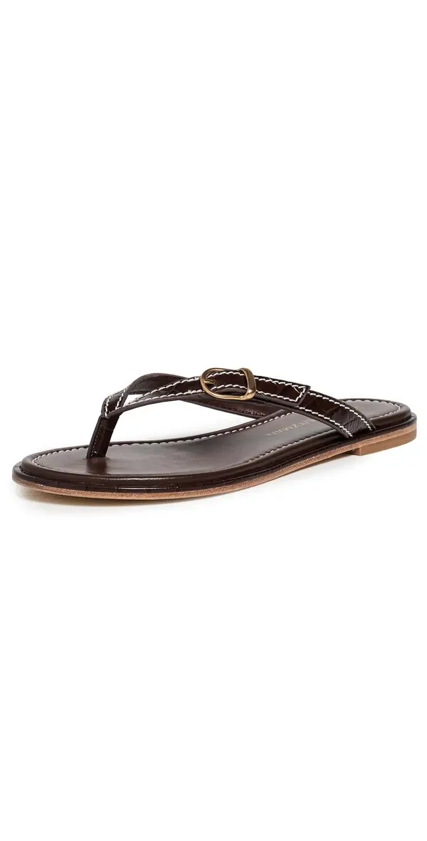 STUART WEITZMAN Park Thong Sandals - Walnut