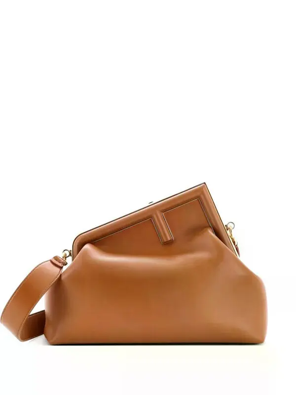 Fendi First Bag Leather Medium Clutch Bag - Brown
