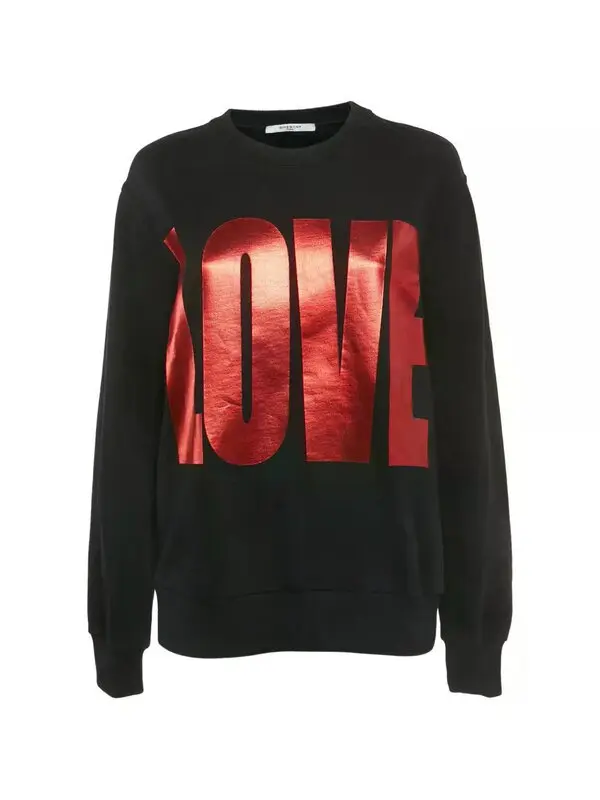 Givenchy Cotton Love Print Crew Neck Sweater