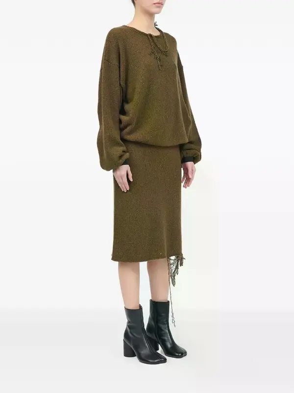 MAISON MARGIELA Voluminous Knit Jumper With Frayed Neckline