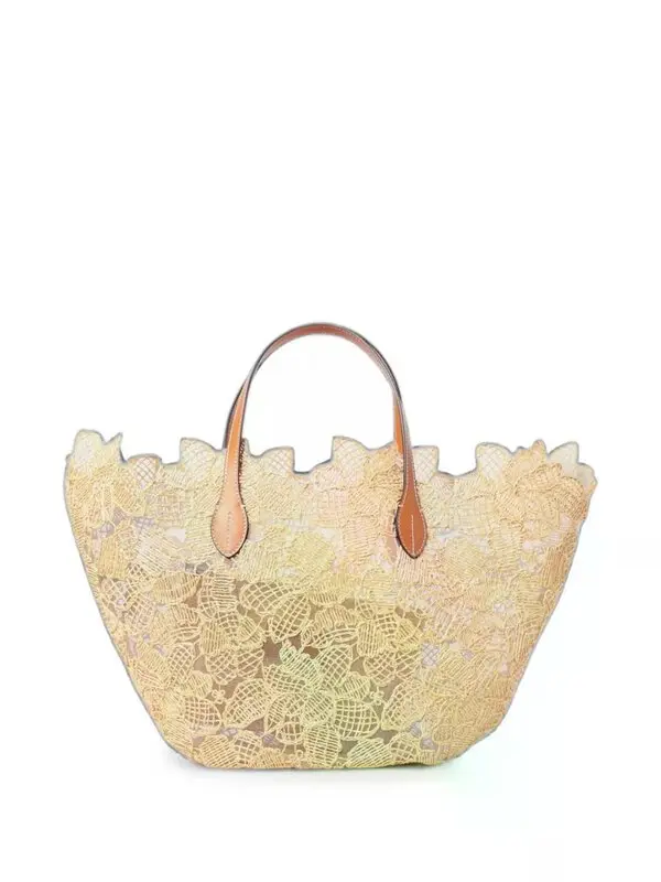 Ermanno Scervino Beige Lace Tote Bag - Neutrals