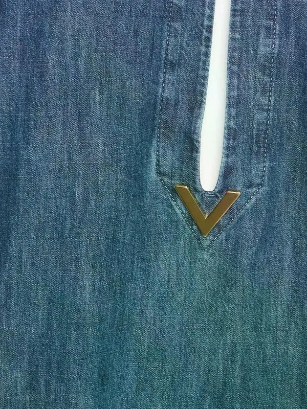 Valentino Garavani Vlogo Denim Kaftan Dress