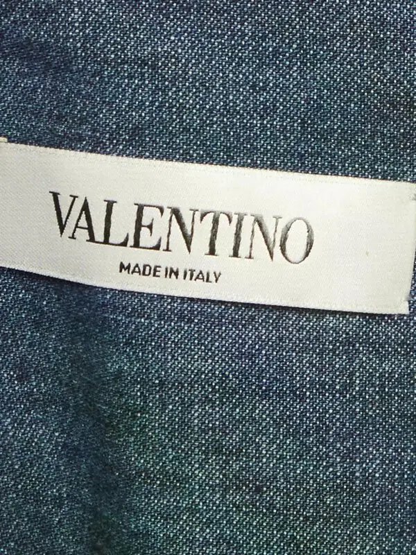 Valentino Garavani Vlogo Denim Kaftan Dress