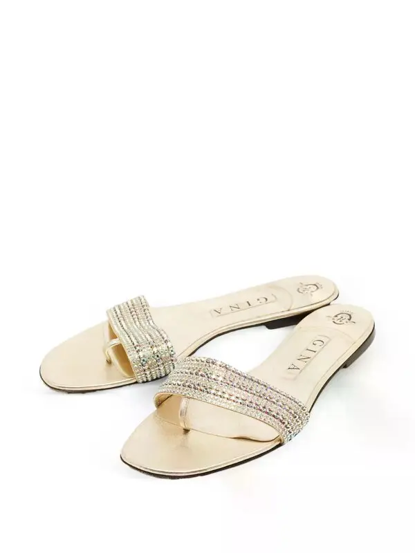 GINA Crystal-embellished Flat Sandals