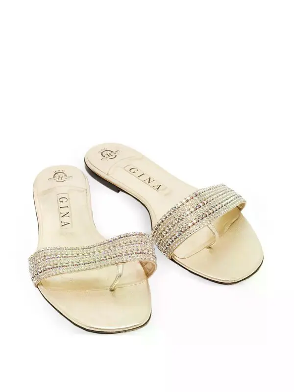 GINA Crystal-embellished Flat Sandals